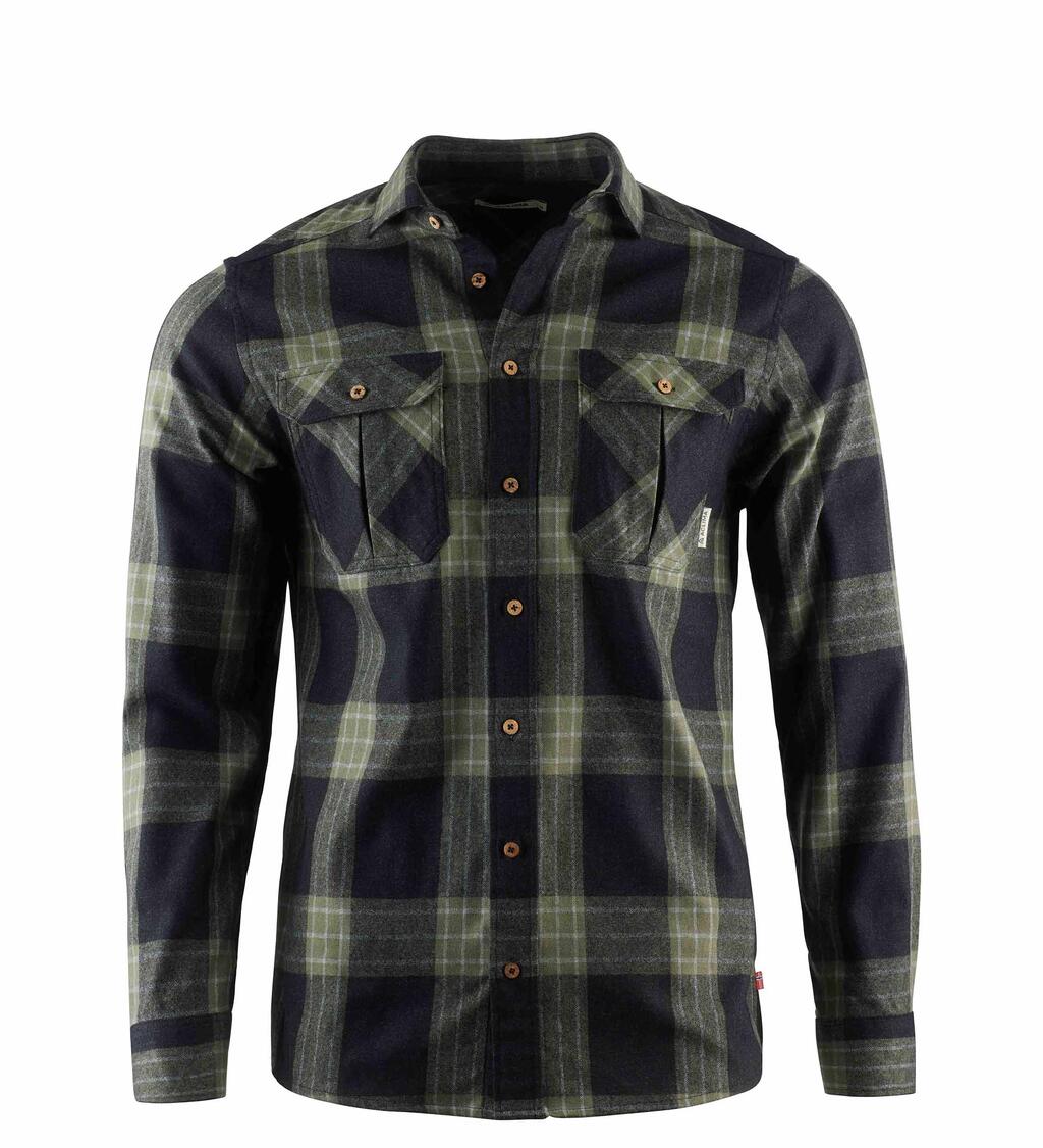 ReBorn woolshirt M's Check Dark Grey / Salvia XL - Aclima AS ReBorn woolshirt M's Check Dark Grey / Salvia XL - Aclima AS
